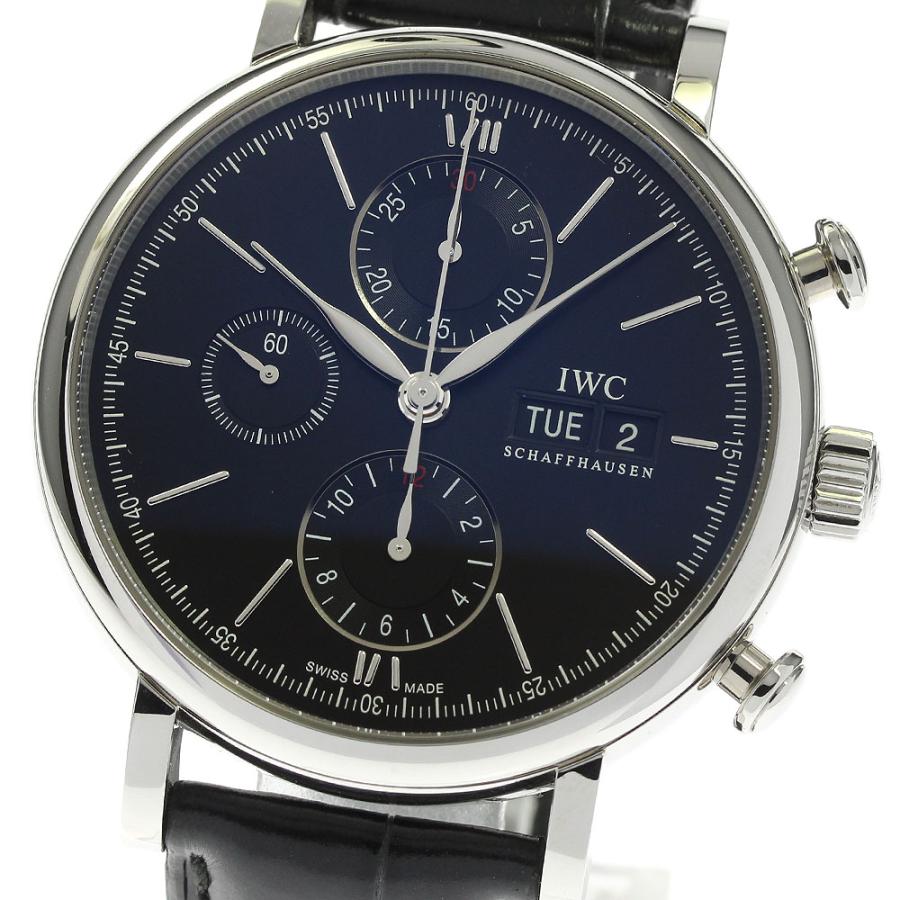 IWC SCHAFFHAUSEN IW391029 ポートフィノ クロノグラフ デイデイト 自動巻き メンズ 良品 箱・保証書付き ...