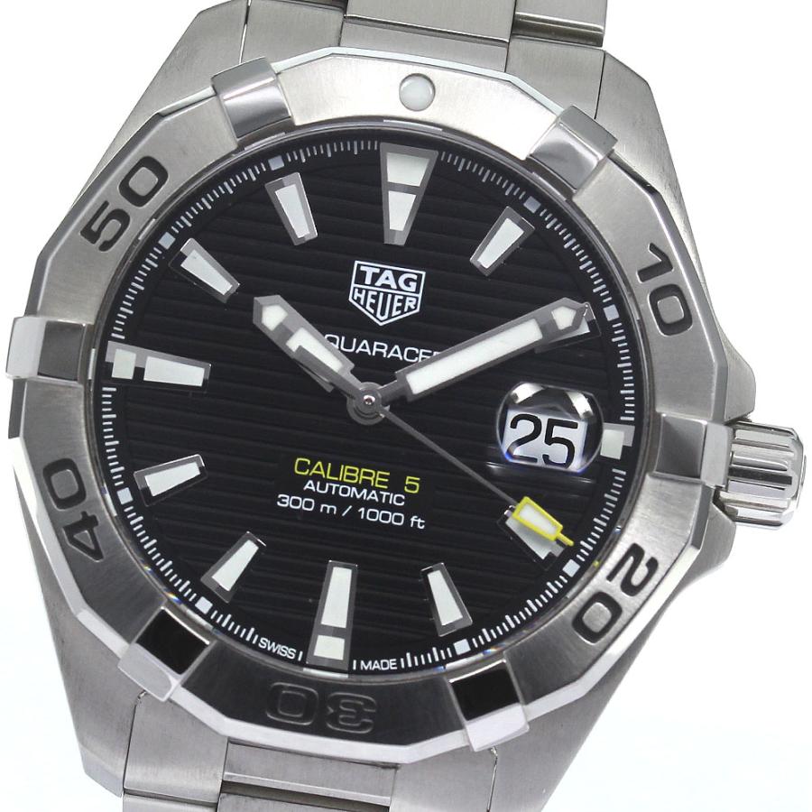 TAG HEUER タグホイヤー WBD2110-0 アクアレーサー キャリバー5 デイト 自動巻き メンズ 良品 箱・保証書付き ...