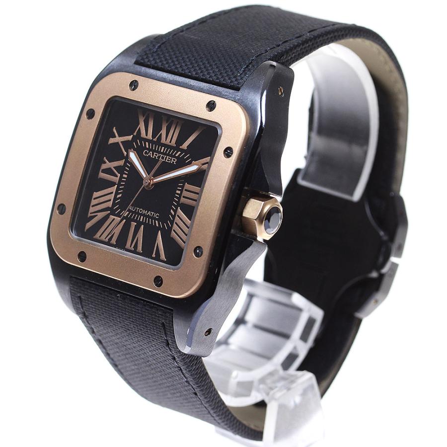 Cartier（カルティエ） CARTIER W2020009 サントス100LM カーボン 自動巻き メンズ 美品 _820803 ...