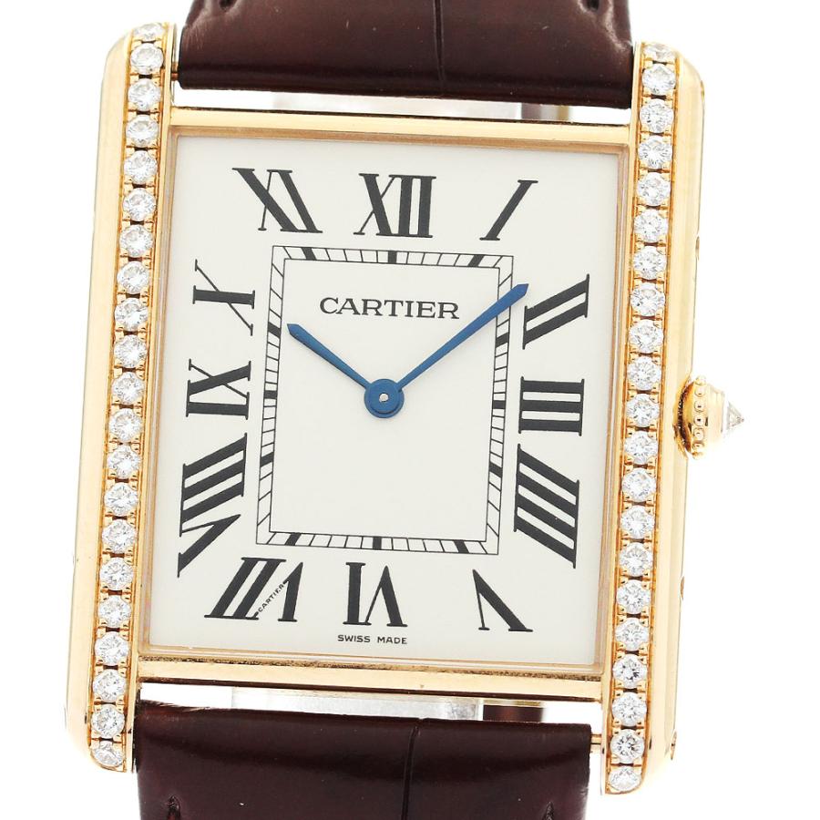 Cartier（カルティエ） CARTIER WT200005 タンクルイXL K18PG サイドダイヤベゼル 手巻き メンズ 保証書付き ...