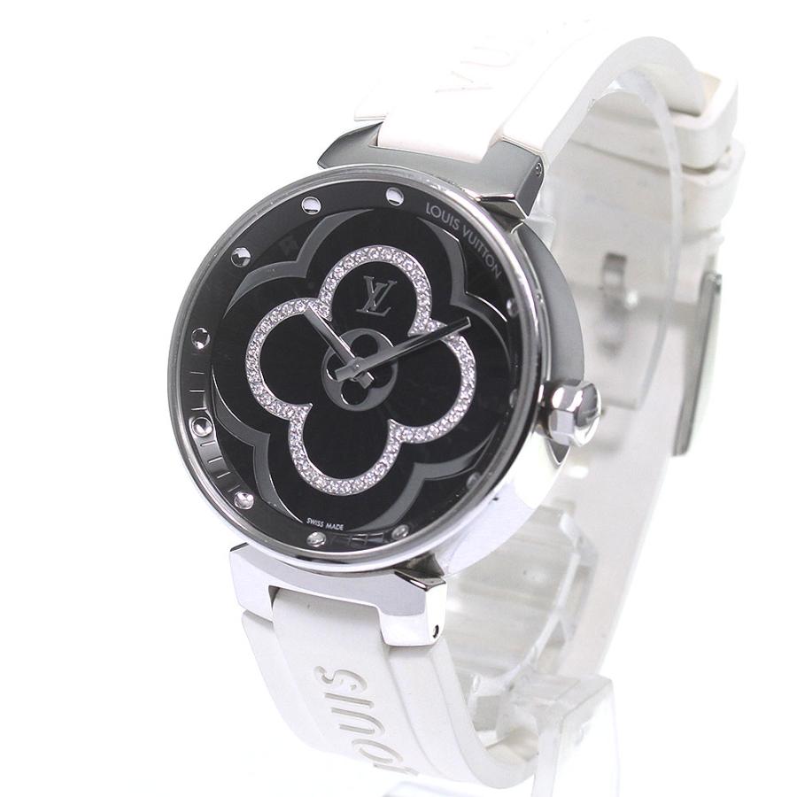 LOUIS VUITTON ルイ・ヴィトン QA020 タンブール ムーンディヴァイン クォーツ レディース 良品 _826211【ev10 ...