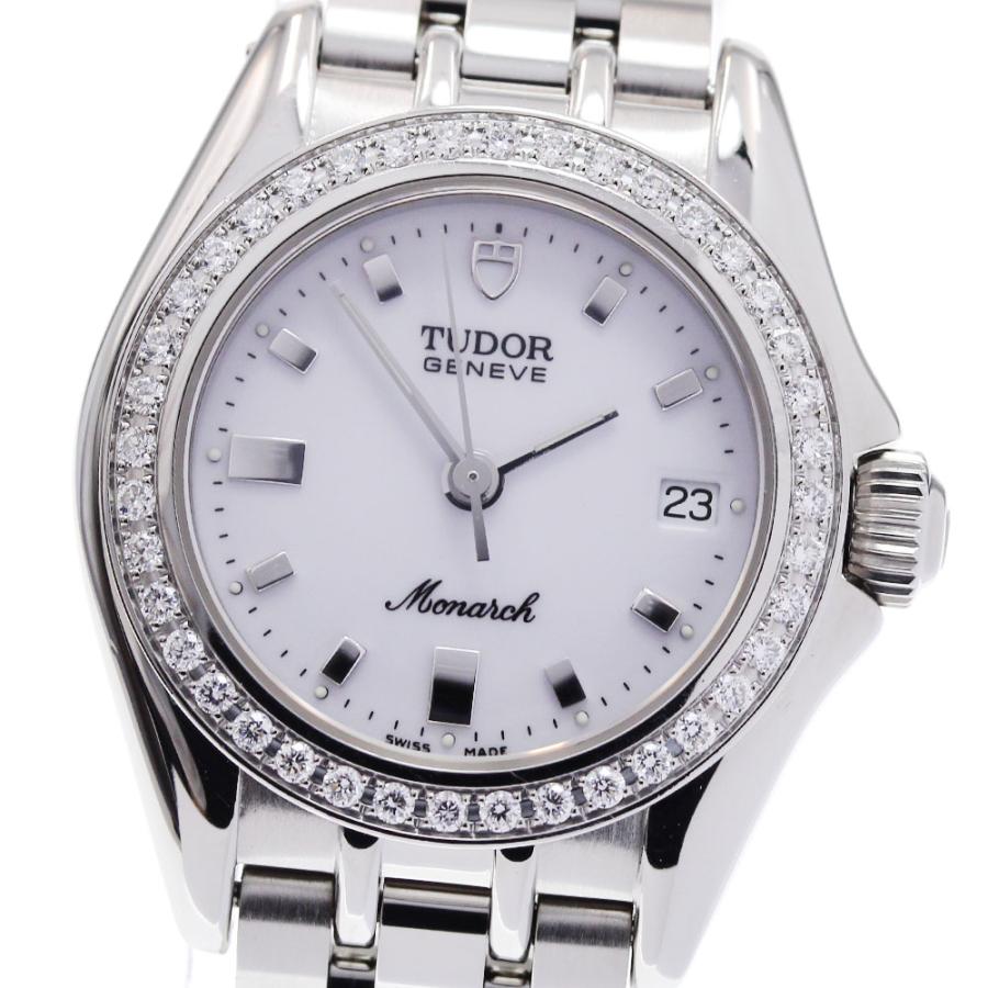 TUDOR チュードル 15810 モナーク デイト ダイヤベゼル クォーツ レディース 良品 箱・保証書付き_826543 : CLOSER ...