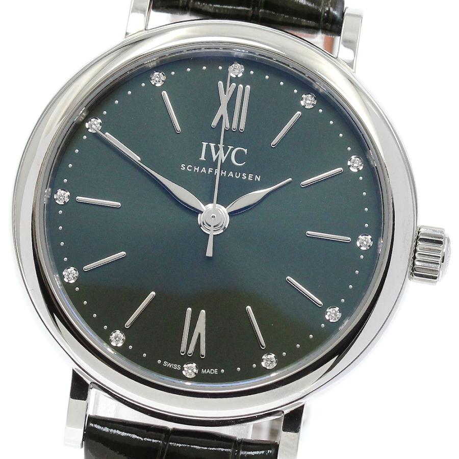 IWC SCHAFFHAUSEN IW357405 ポートフィノ オートマティック 34 12Pダイヤ 自動巻き レディース 良品 ...