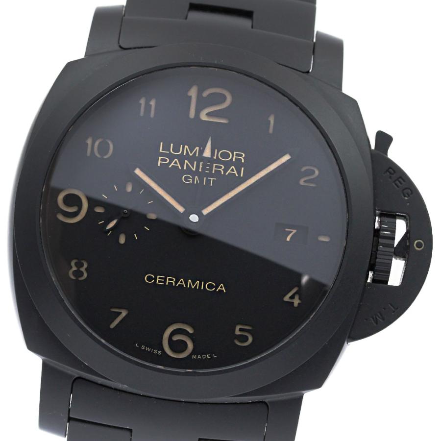 パネライ PANERAI PAM00438 ルミノール 1950 3デイズ GMT トゥットネロ 自動巻き メンズ 良品 保証書付き ...