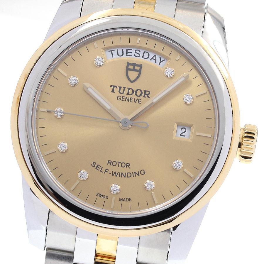 TUDOR チュードル 56003 グラマー デイトデイ 10Pダイヤ 自動巻き メンズ 極美品 箱・保証書付き_834501【ev10 ...