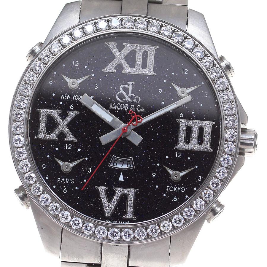 ジェイコブ JACOB&CO JC-82D 5タイムゾーン チタニウム ダイヤベゼル 47mm 自動巻き メンズ _835353 : ...