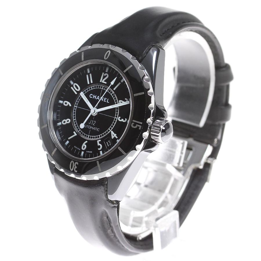 CHANEL シャネル H0683 J12 38MM 黒セラミック 革ベルト 自動巻き メンズ _838305 : CLOSER Yahoo ...
