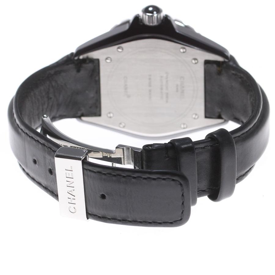 CHANEL シャネル H0683 J12 38MM 黒セラミック 革ベルト 自動巻き メンズ _838305 : CLOSER Yahoo ...