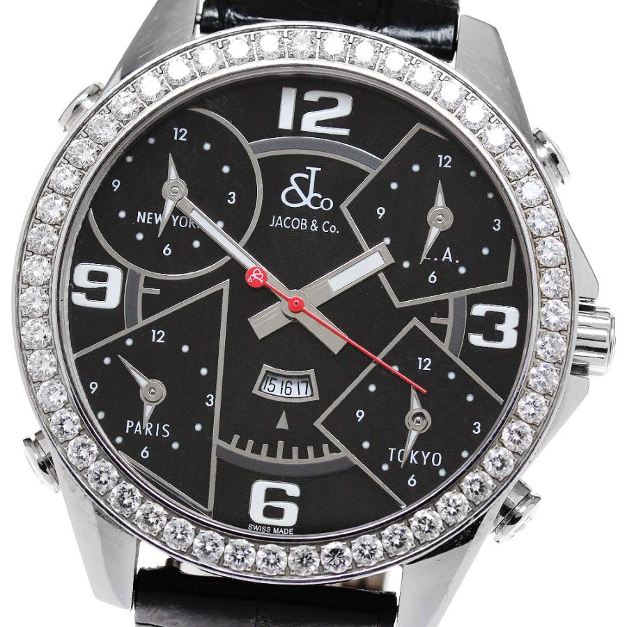 JACOB&CO ジェイコブ JC-29D 5タイムゾーン ダイヤベゼル 47mm クォーツ メンズ _840850 : CLOSER ...