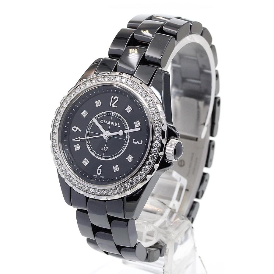 CHANEL シャネル H3108 J12 黒セラミック ダイヤベゼル 8P クォーツ レディース 良品 _841391 : CLOSER ...