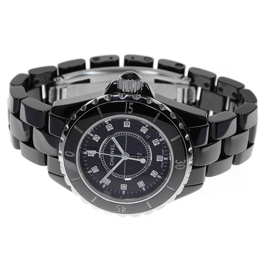 シャネル CHANEL H1625 J12 黒セラミック 33mm 12Pダイヤ クォーツ レディース 箱・保証書付き_842771 : ...