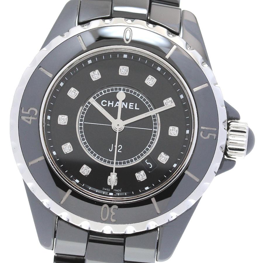 CHANEL（シャネル） CHANEL H1625 J12 黒セラミック 33MM 12Pダイヤ クォーツ レディース 良品 _843872 ...