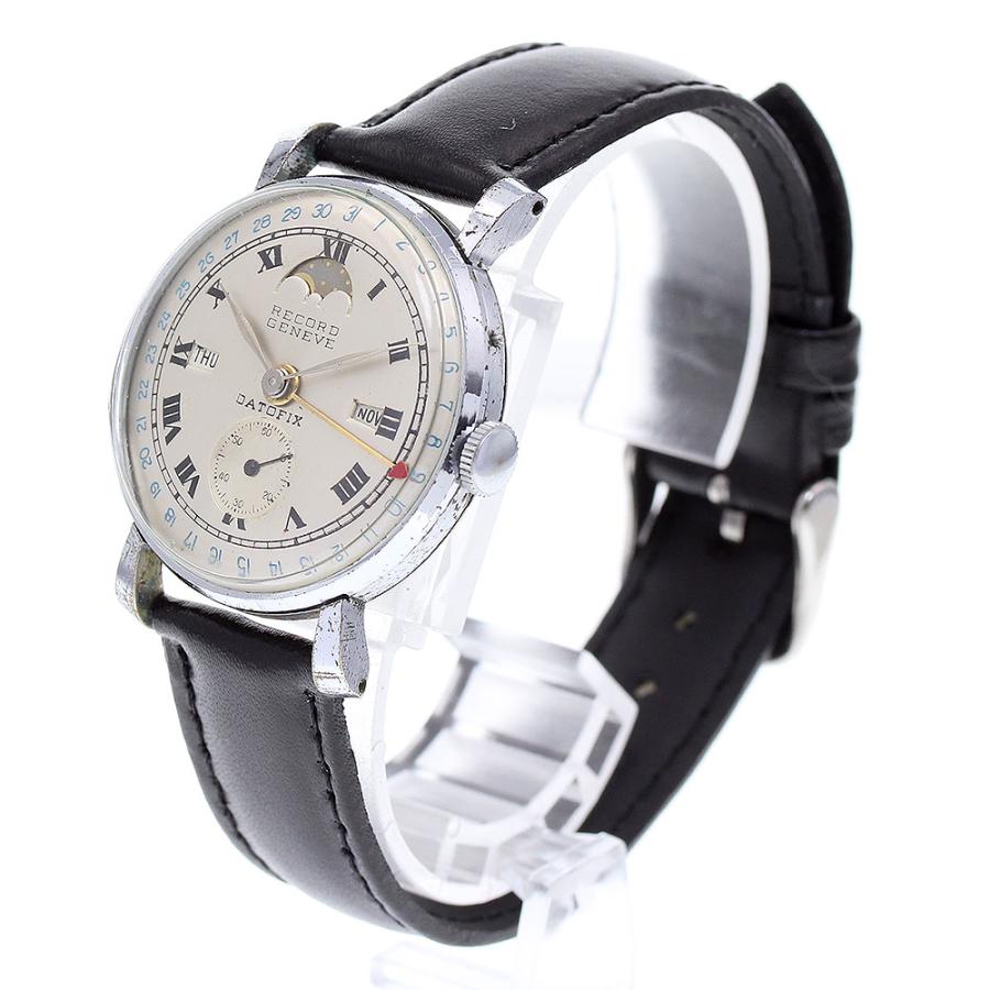 レコード RECORD DATOFIX ムーンフェイズ トリプルカレンダー ヴィンテージ cal.107C 手巻き メンズ _844653 : ...