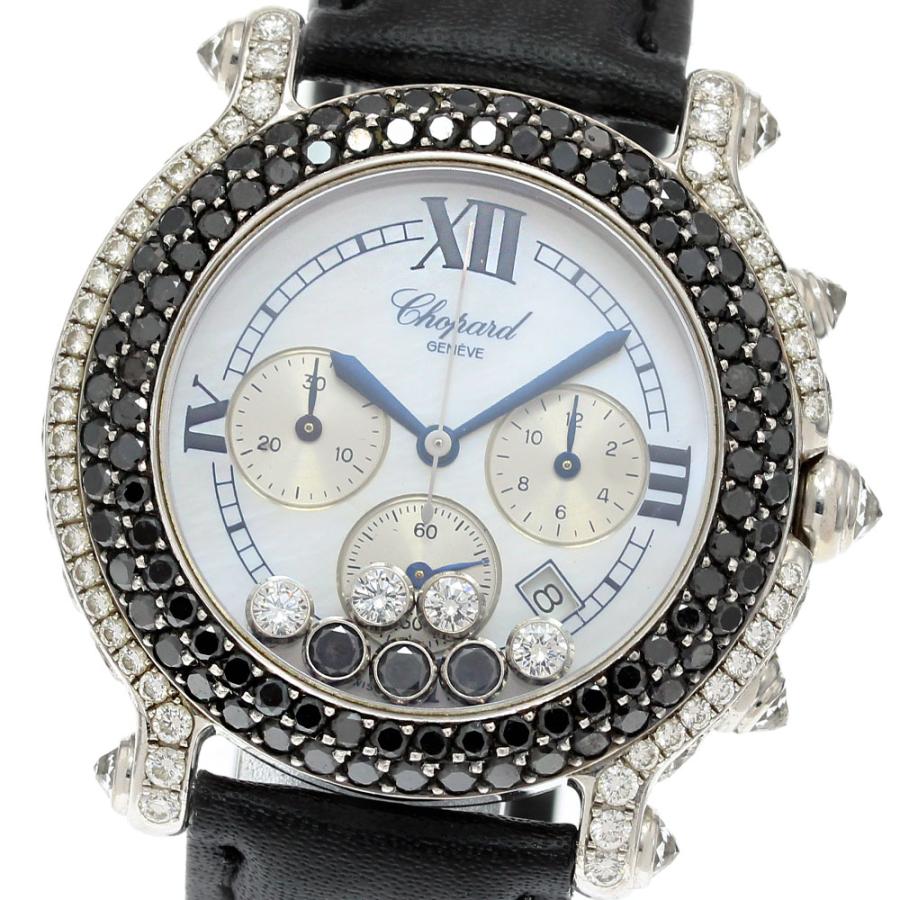 Chopard ショパール 28/3340-50 ハッピースポーツ K18WG ダイヤベゼル クロノグラフ クォーツ レディース _844787 : CLOSER Yahoo!ショップ ...