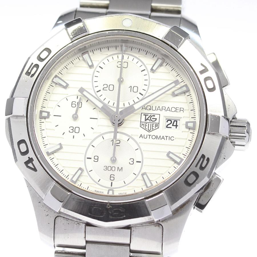 TAG HEUER タグホイヤー CAP2111 アクアレーサー デイト クロノグラフ 自動巻き メンズ 保証書付き_846451 ...