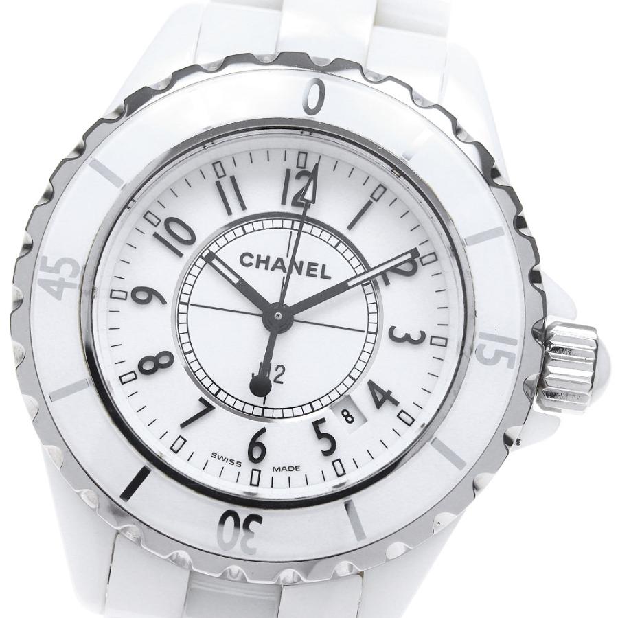 CHANEL シャネル H0968 J12 33mm 白セラミック デイト クォーツ レディース 良品 _846617 : CLOSER ...