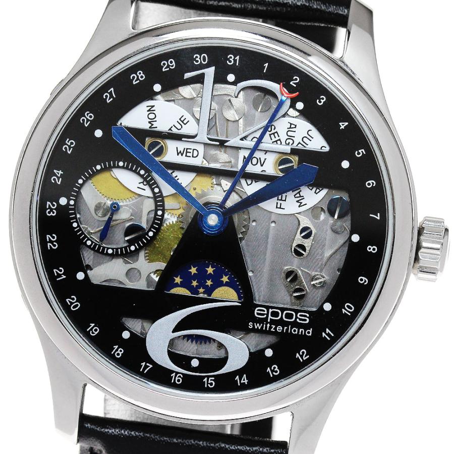 エポス EPOS 3368 パッション トリプルカレンダー ムーンフェイズ 手巻き メンズ _846656 : CLOSER Yahoo!ショップ - 通販 - Yahoo!ショッピング