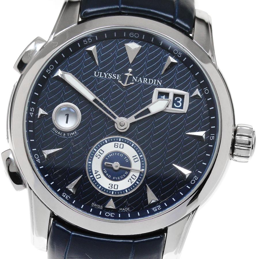 ULYSSE NARDIN ユリス・ナルダン Ulysse Nardin 3343-126 デュアルタイム マニュファクチュール ビックデイト 自動巻き メンズ 美品 _849798 ...