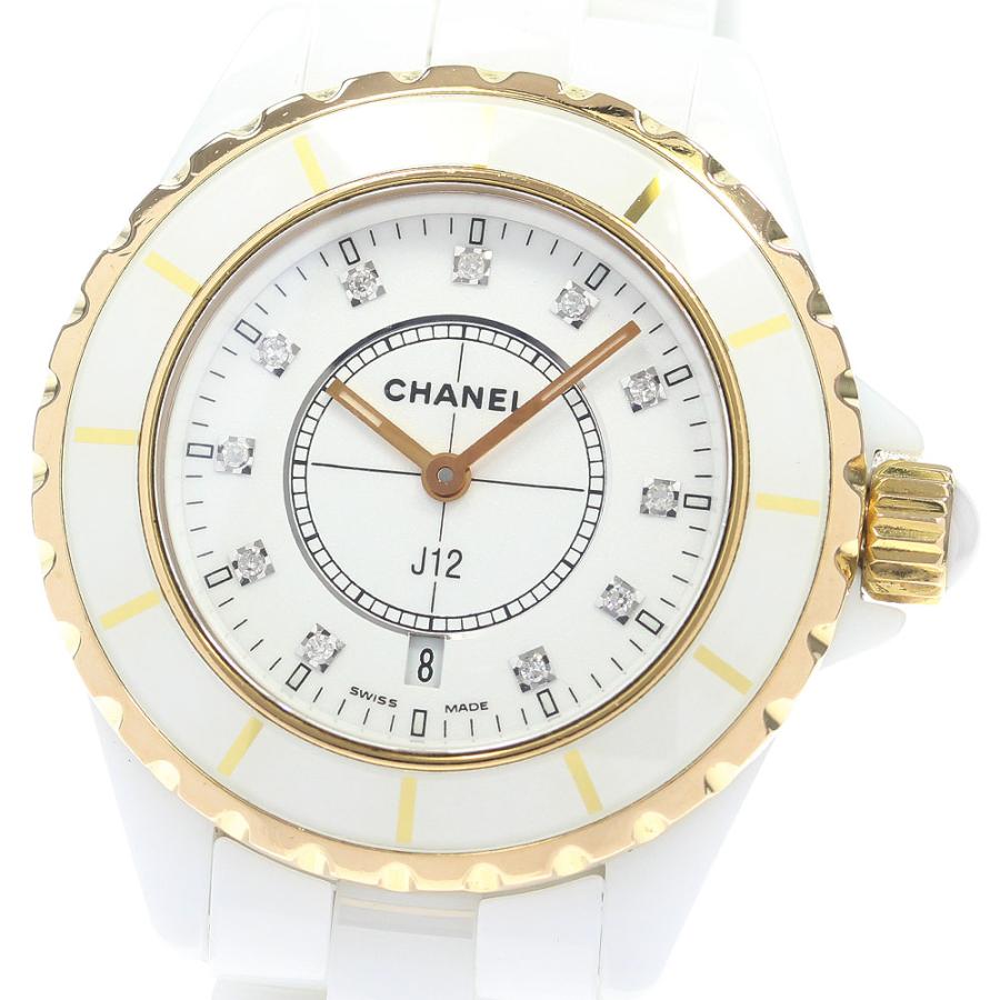 CHANEL（シャネル） CHANEL H2181 J12 白セラミック 11Pダイヤ PGベゼル クォーツ レディース _860340 ...
