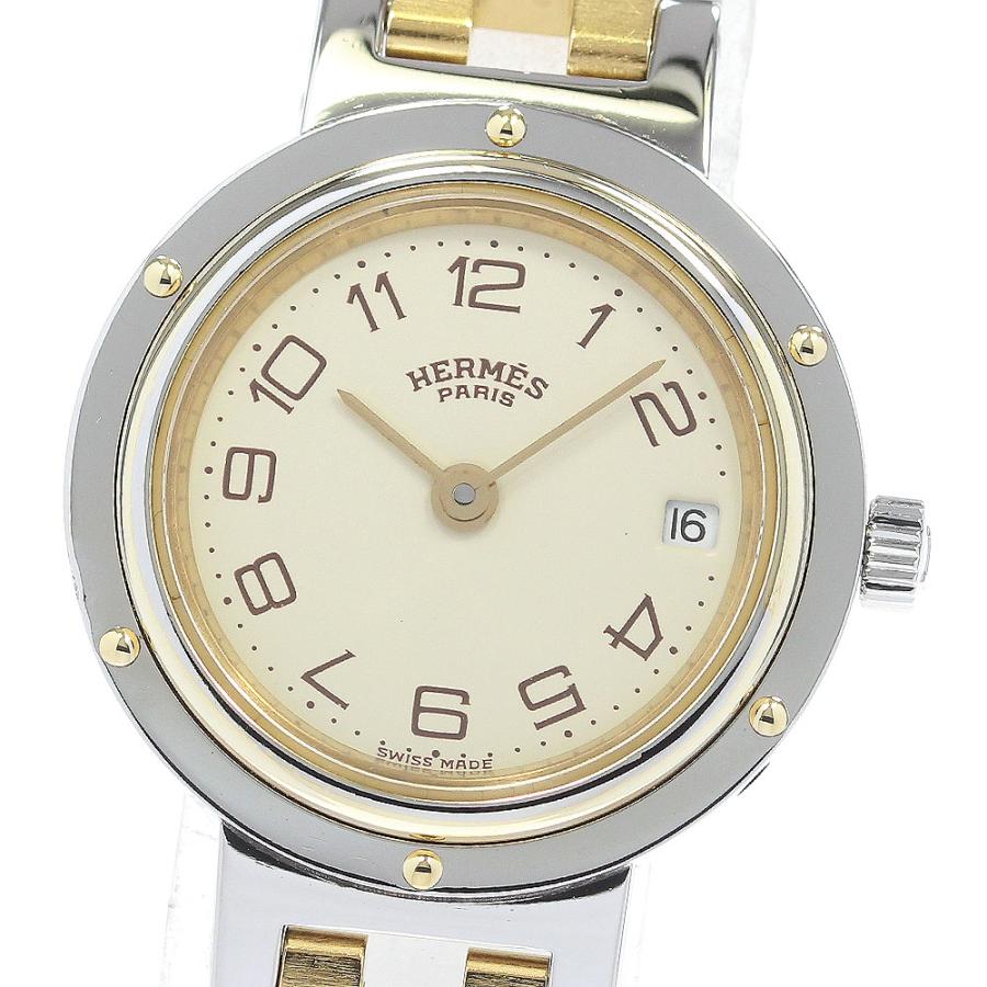 HERMES エルメス CL4.220 クリッパー デイト クォーツ レディース 良品 _861638 : CLOSER Yahoo!ショップ - 通販 - Yahoo!ショッピング