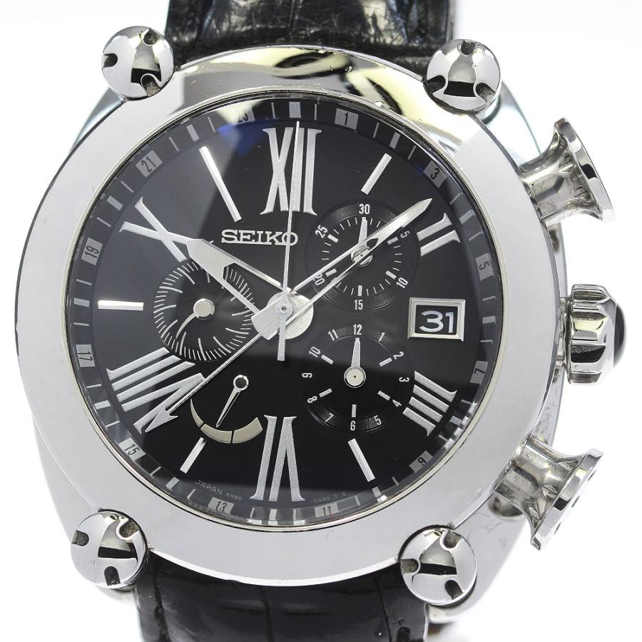 SEIKO（セイコー） SEIKO SBLA049/5R86-0AB0 ガランテ GMT クロノグラフ スプリングドライブ メンズ 保証書付き ...