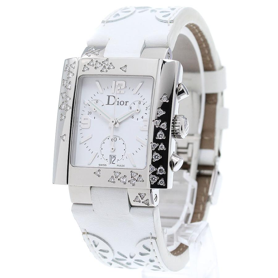 クリスチャンディオール Christian Dior D81-101 リヴァ クロノグラフ ダイヤモンド クォーツ レディース 良品 _864943 : CLOSER Yahoo!ショップ ...