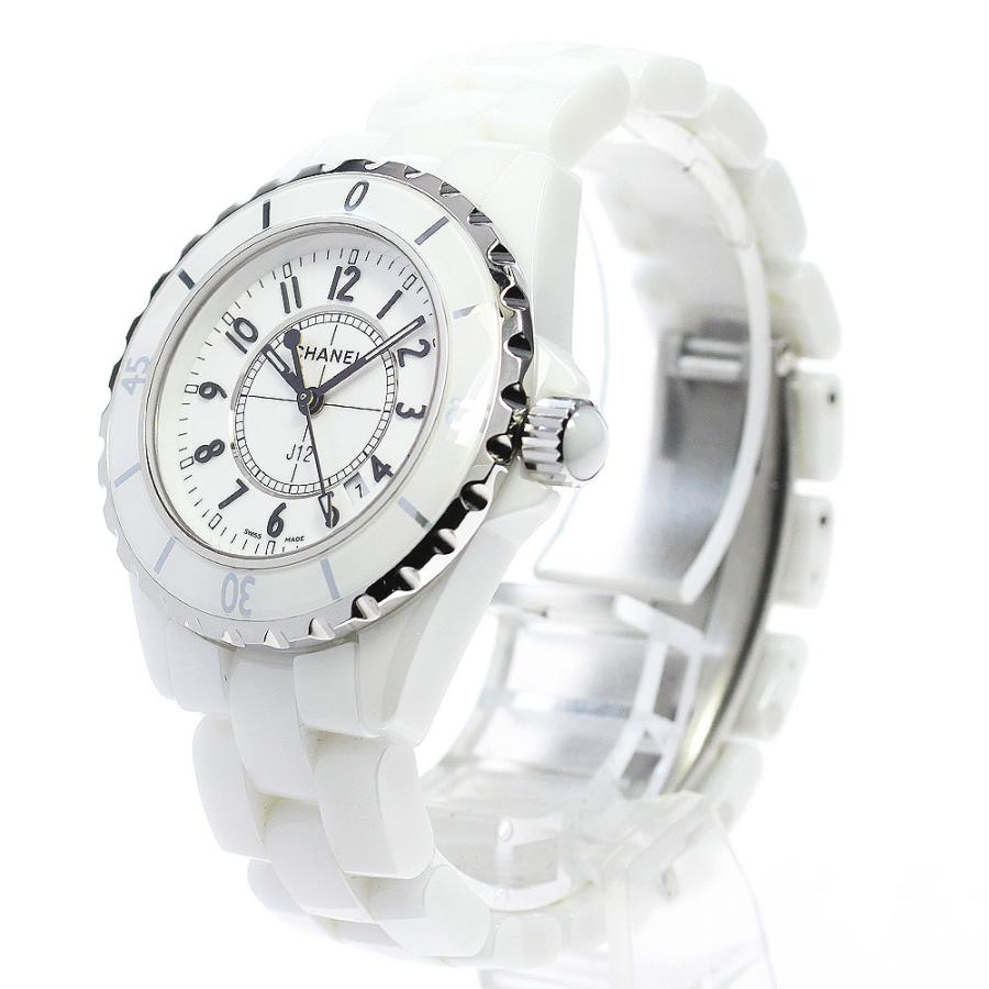 CHANEL シャネル H0968 J12 33mm 白セラミック デイト クォーツ レディース 良品 _865965 : CLOSER ...