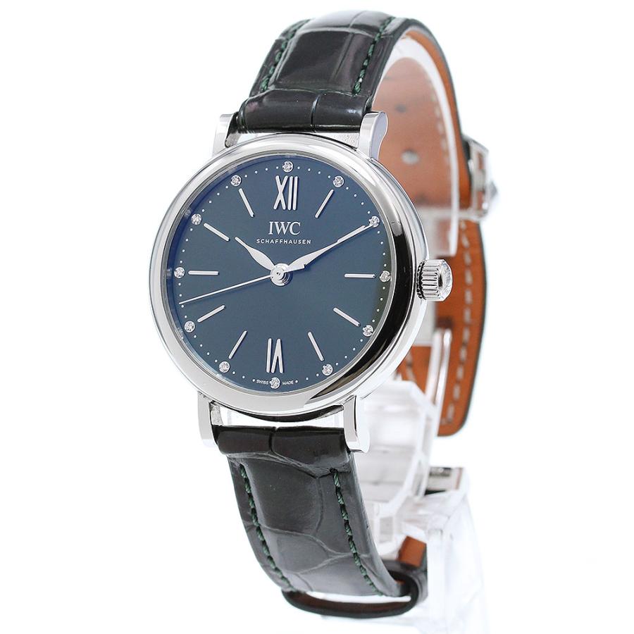 IWC IWC SCHAFFHAUSEN IW357405 ポートフィノ オートマティック 34 12Pダイヤ 自動巻き レディース 良品 箱 ...