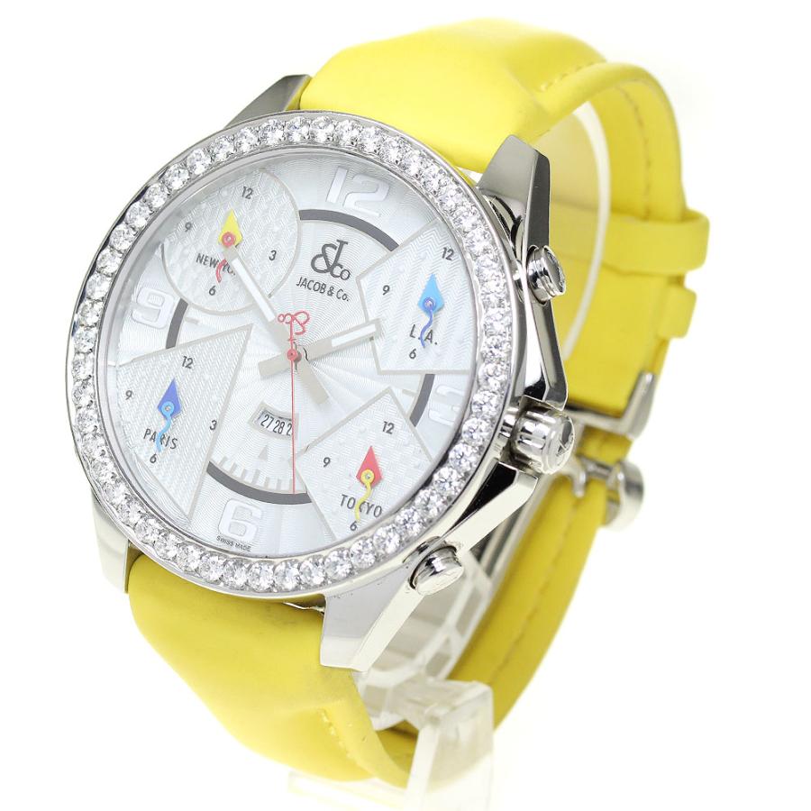 ジェイコブ JACOB&CO JC-3D ファイブタイムゾーン 47mm ダイヤベゼル クォーツ メンズ 保証書付き_866705 : ...