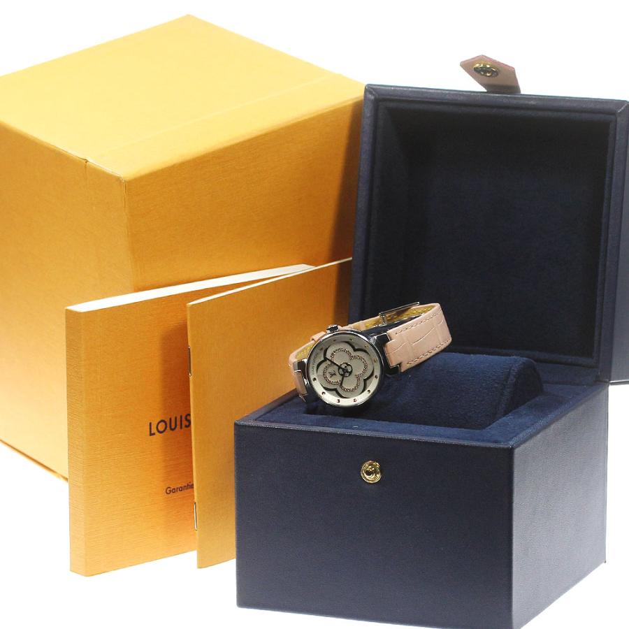 LOUIS VUITTON ルイ・ヴィトン QA017 タンブール ムーンディヴァインPM ダイヤモンド クォーツ レディース 良品 箱・保証 ...