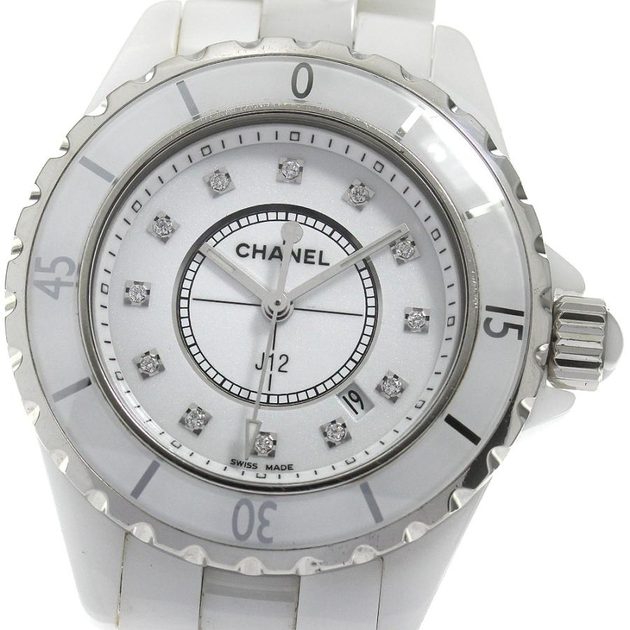 CHANEL シャネル H1628 J12 白セラミック 12Pダイヤ クォーツ レディース _867045 : CLOSER Yahoo!ショップ - 通販 - Yahoo!ショッピング
