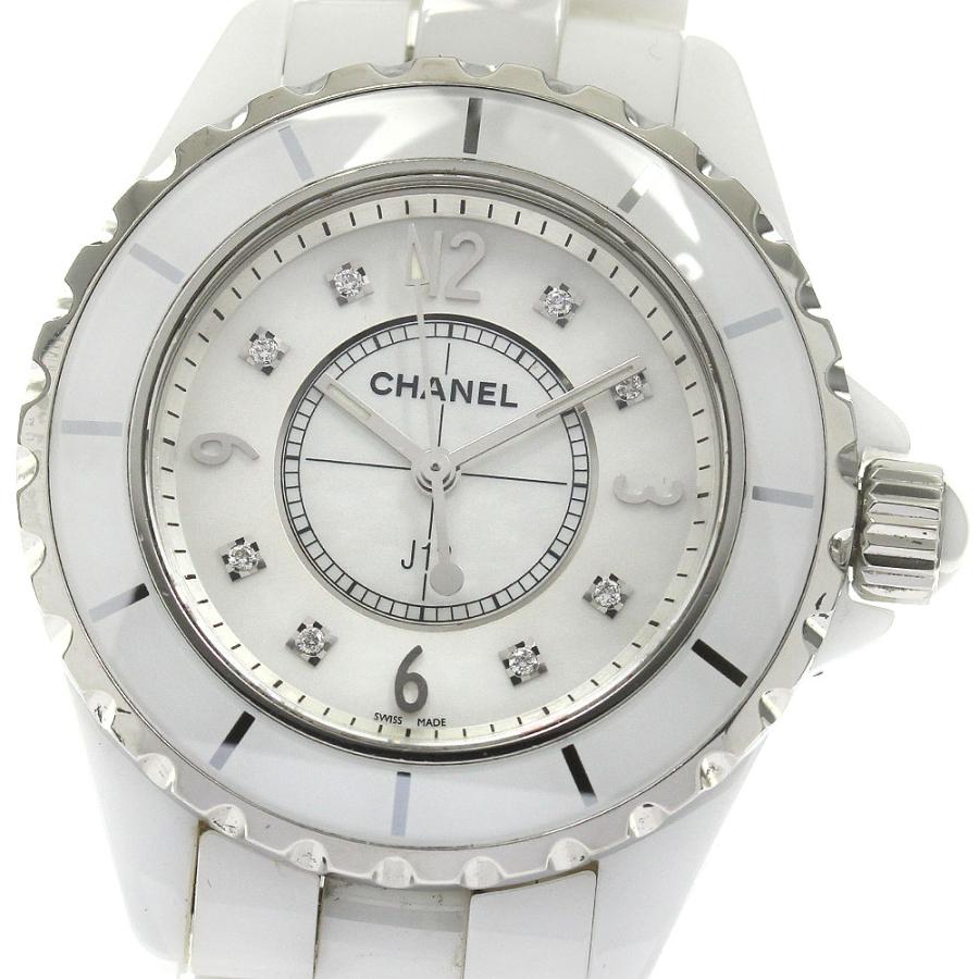 CHANEL（シャネル） CHANEL H2422 J12 33mm 白セラミック 8Pダイヤ クォーツ レディース _867060 ...