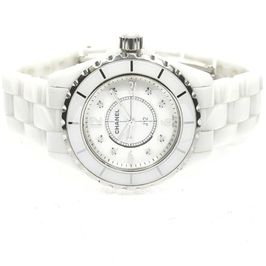 CHANEL（シャネル） CHANEL H2422 J12 33mm 白セラミック 8Pダイヤ クォーツ レディース _867060 ...