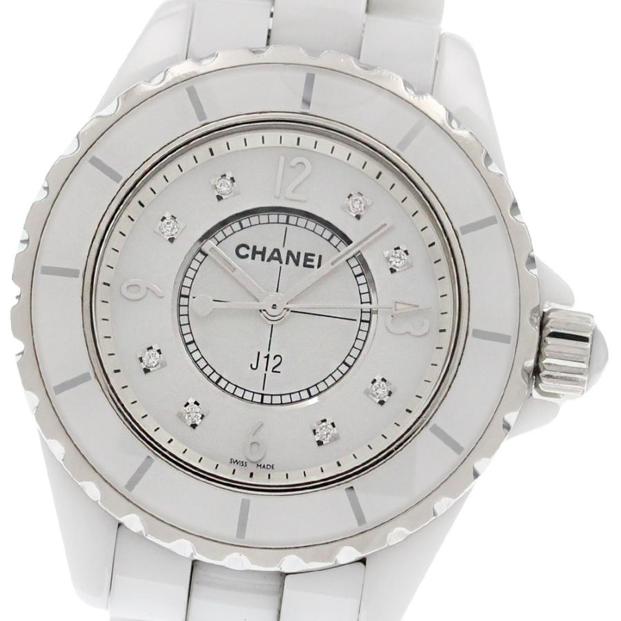 CHANEL（シャネル） CHANEL H2422 J12 33mm 白セラミック 8Pダイヤ クォーツ レディース 保証書付き_868220 ...