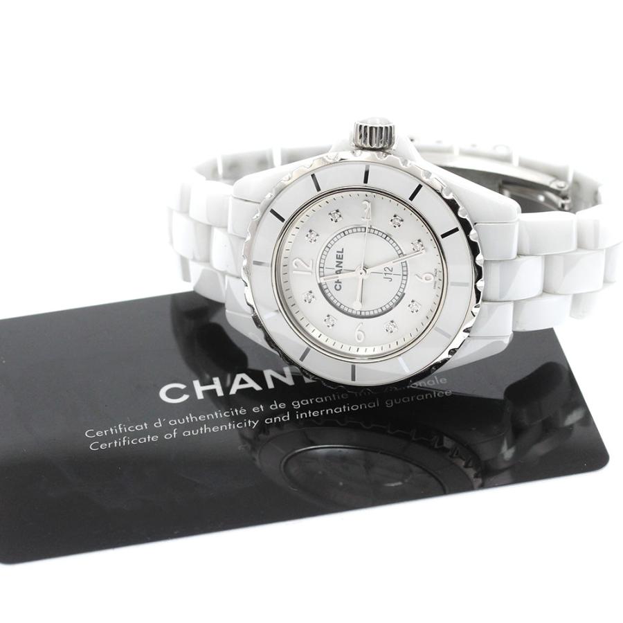 CHANEL シャネル H2422 J12 33mm 白セラミック 8Pダイヤ クォーツ レディース 保証書付き_868220 ...