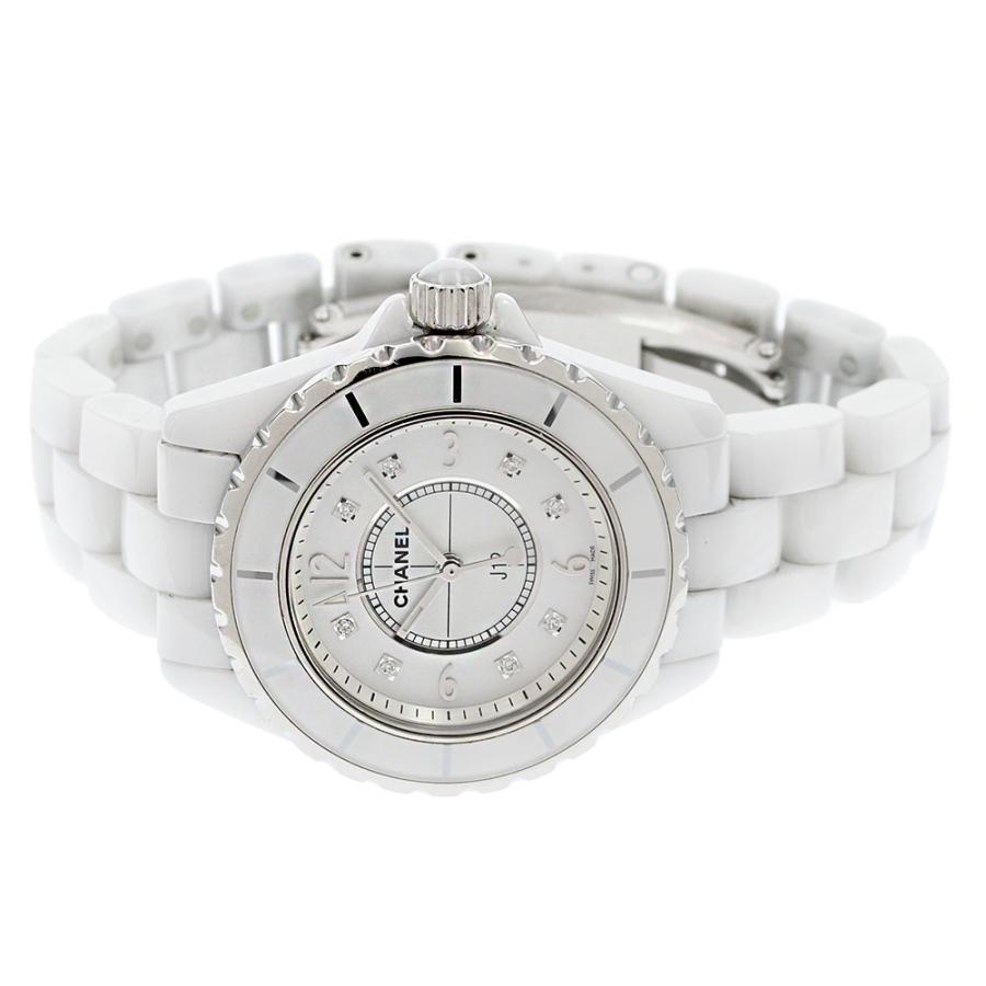 CHANEL シャネル H2422 J12 33mm 白セラミック 8Pダイヤ クォーツ レディース 保証書付き_868220 ...