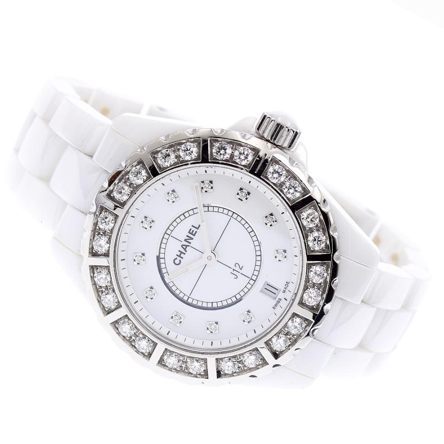 CHANEL シャネル H2430 J12 白セラミック ダイヤベゼル デイト 11P クォーツ メンズ _871707 : CLOSER ...