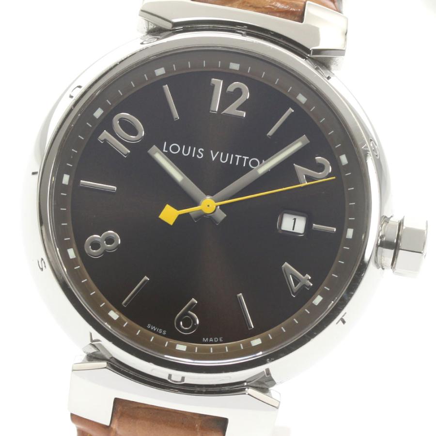 LOUIS VUITTON（ルイ・ヴィトン） LOUIS VUITTON Q1111 タンブール デイト クォーツ メンズ 箱・保証書付き ...