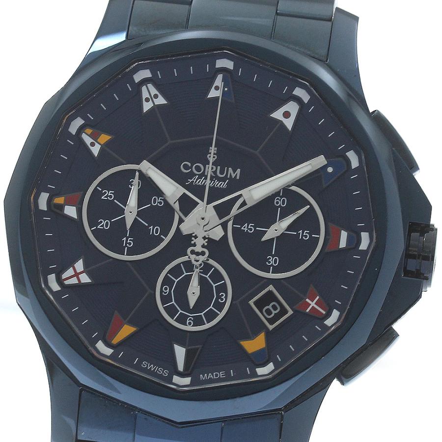 CORUM コルム 984.113.98 アドミラル 42 デイト クロノグラフ 自動巻き メンズ 良品 箱・保証書付き_874302 : CLOSER Yahoo!ショップ - 通販 ...