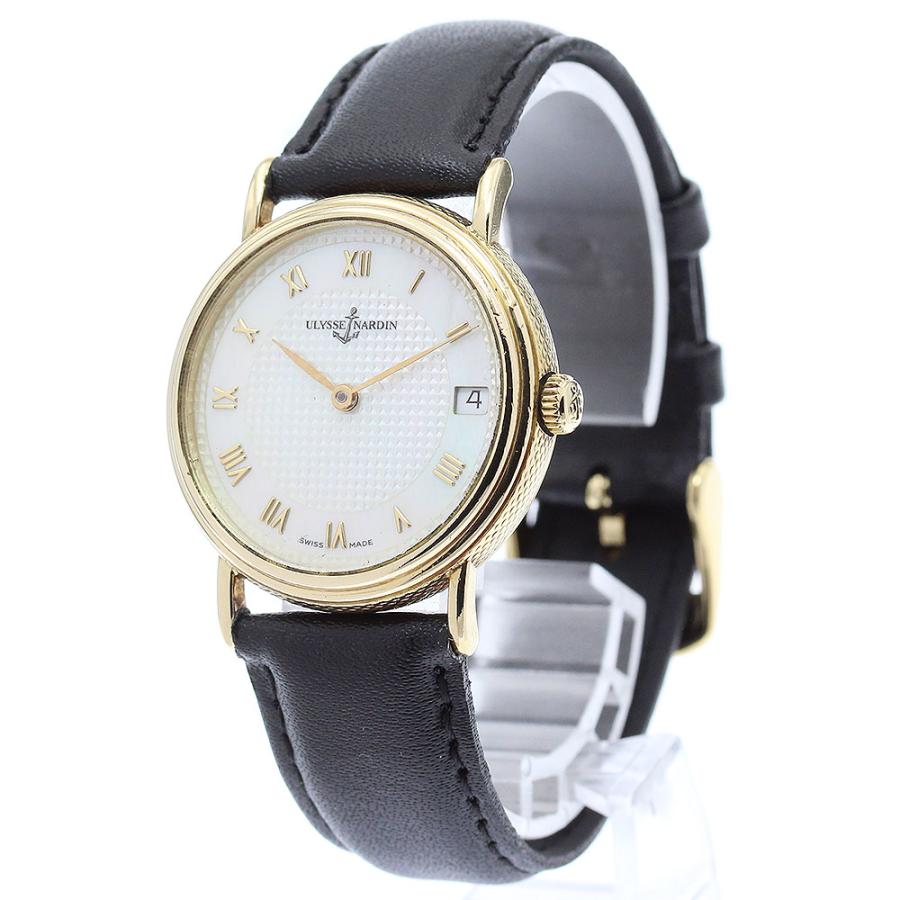 ULYSSE NARDIN ユリス・ナルダン Ulysse Nardin 131-2 K18YG 裏スケ ホワイトシェル文字盤 自動巻き メンズ _874671 : CLOSER Yahoo ...