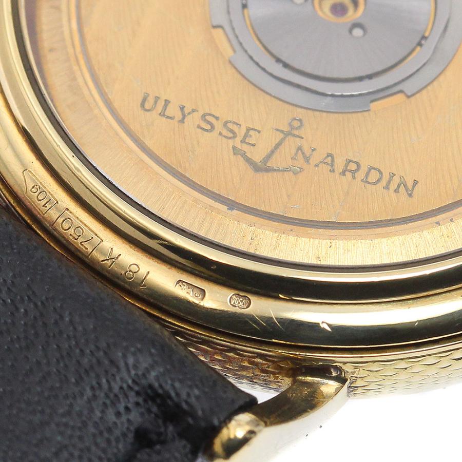 ULYSSE NARDIN ユリス・ナルダン Ulysse Nardin 131-2 K18YG 裏スケ ホワイトシェル文字盤 自動巻き メンズ _874671 : CLOSER Yahoo ...