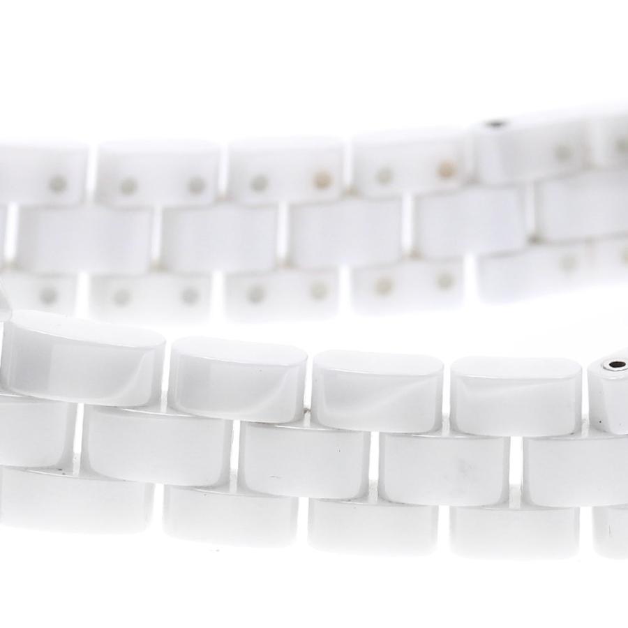 CHANEL シャネル H2572 J12 白セラミック ダイヤベゼル 8Pダイヤ クォーツ レディース 保証書付き_876075 ...
