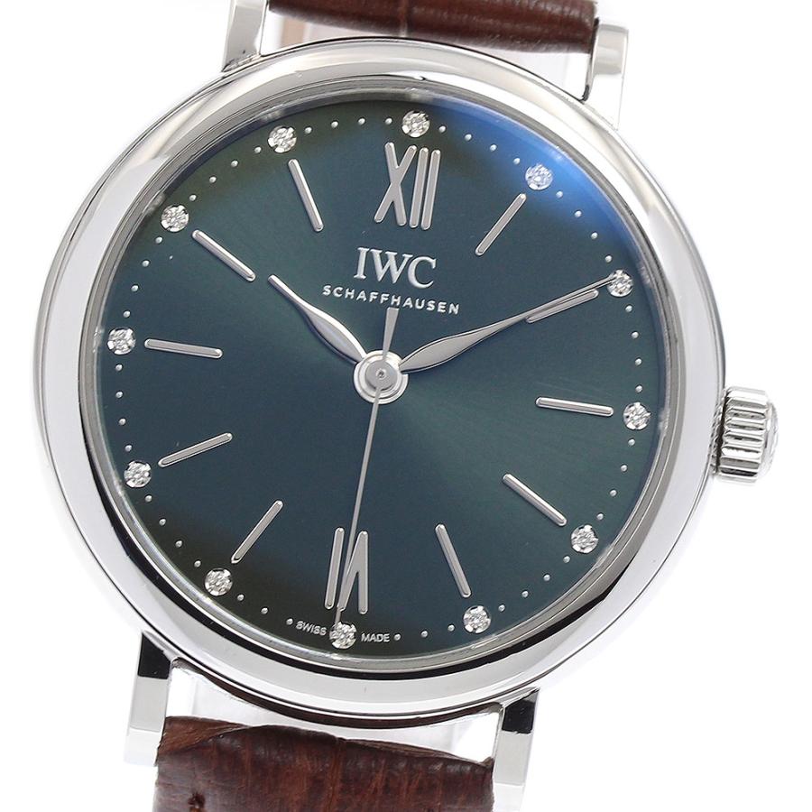 IWC SCHAFFHAUSEN IW357405 ポートフィノ オートマティック 34 12Pダイヤ 自動巻き レディース 良品 保証書付き ...