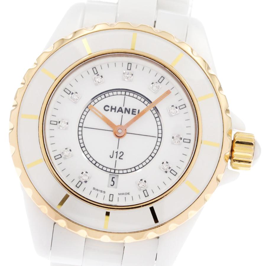 CHANEL（シャネル） CHANEL H2181 J12 白セラミック 11Pダイヤ PGベゼル クォーツ レディース _877710 ...