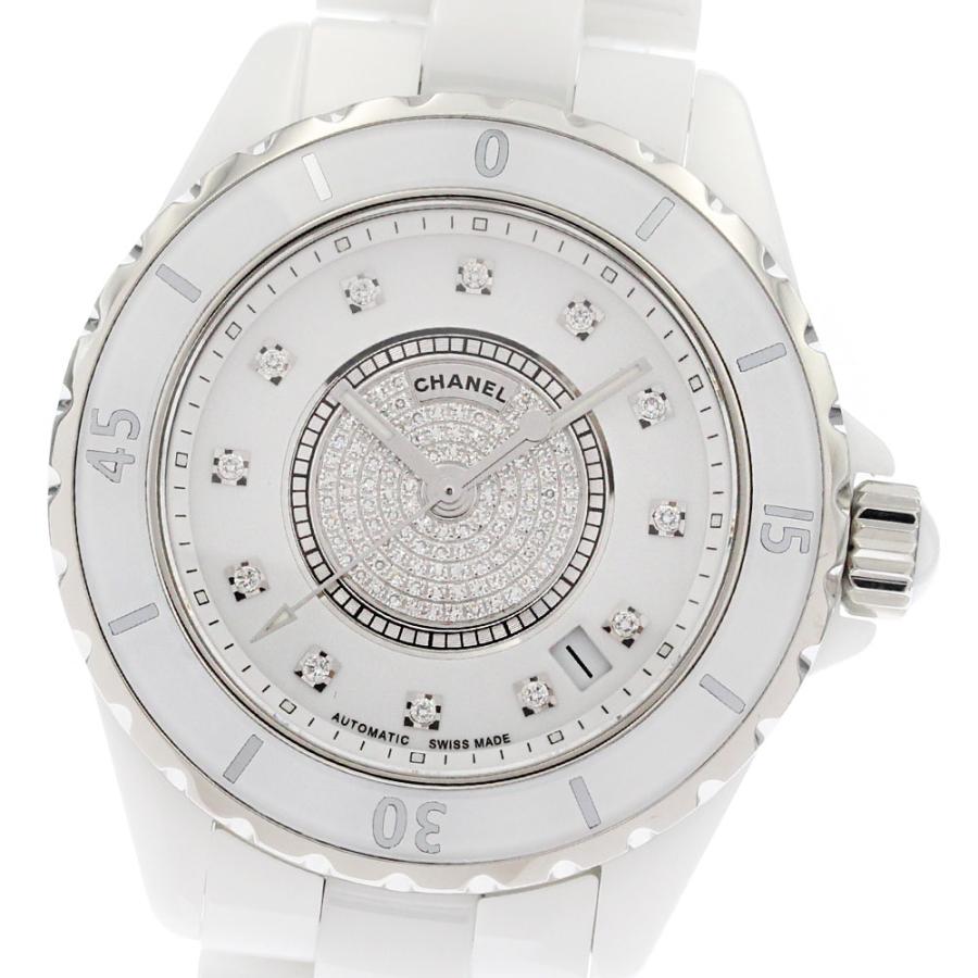 CHANEL（シャネル） CHANEL H1759 J12 38mm 白セラミック センターダイヤ 12Pダイヤ 自動巻き メンズ ...