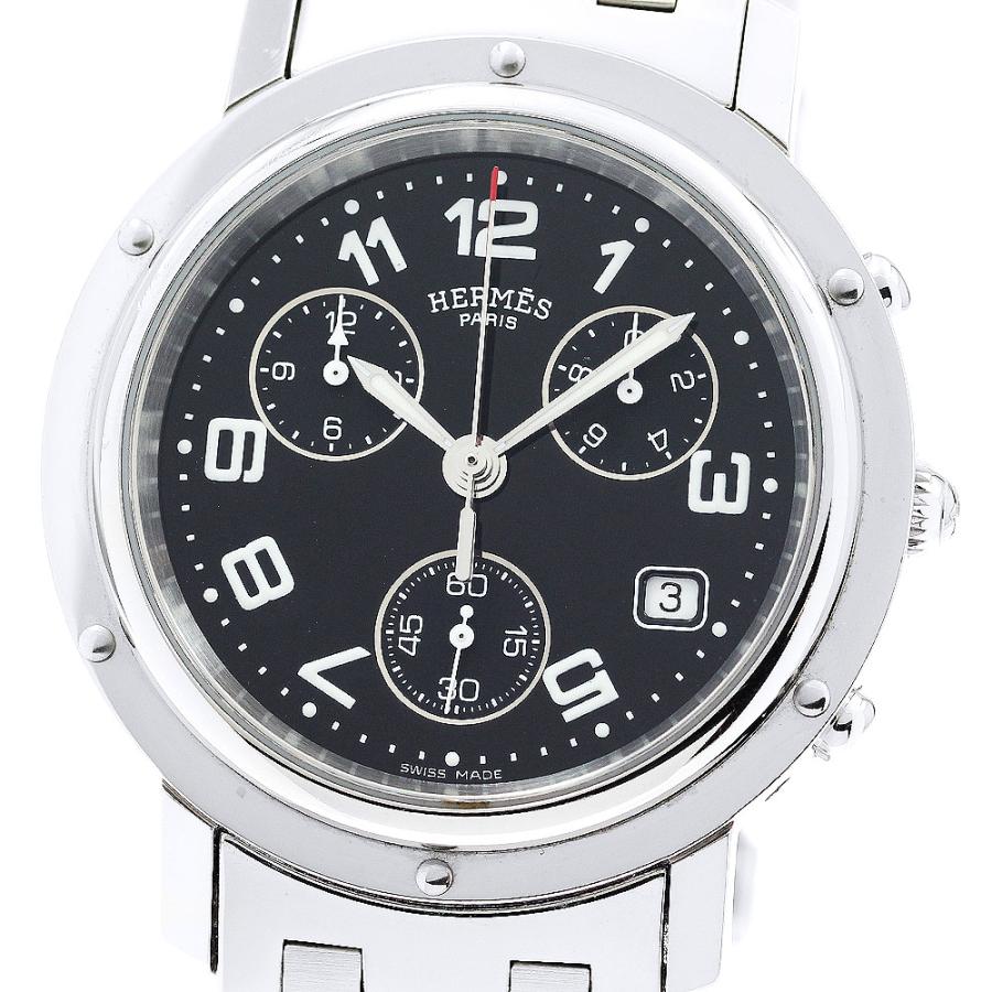 HERMES エルメス CL1.910 クリッパークロノ デイト クォーツ メンズ _879022 : CLOSER Yahoo!ショップ - 通販 - Yahoo!ショッピング