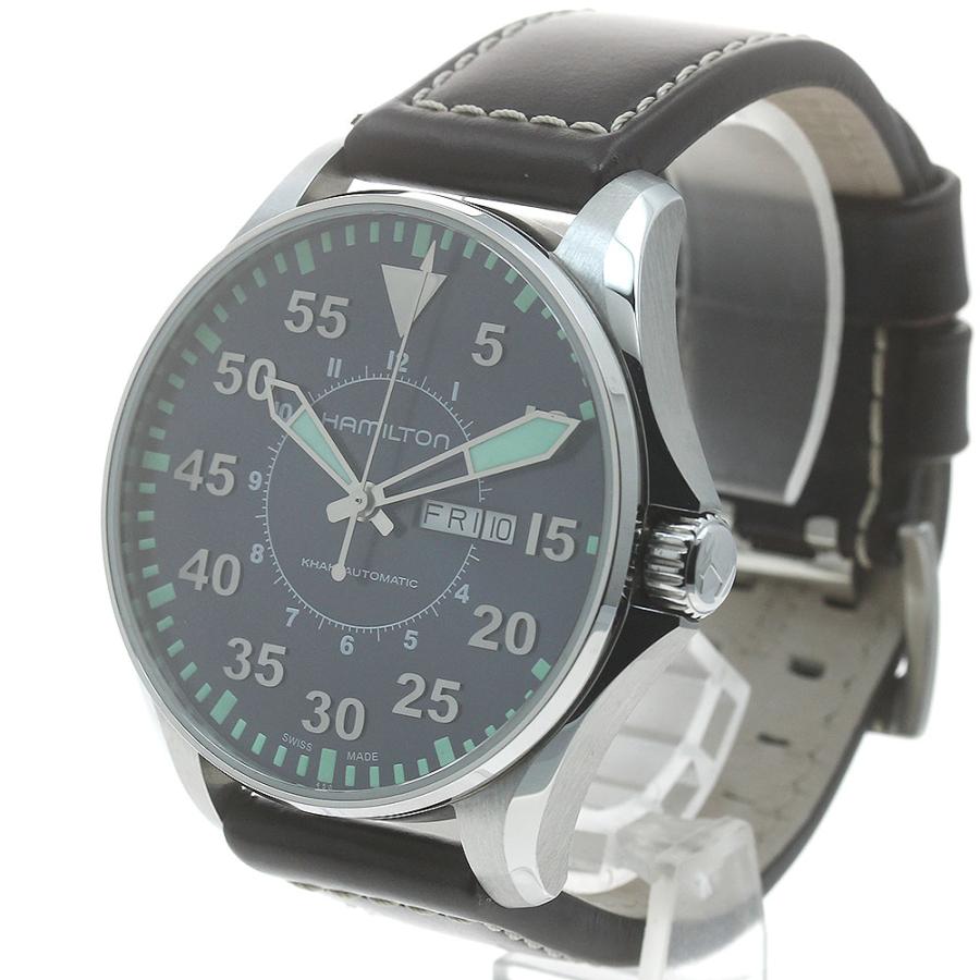 HAMILTON ハミルトン H647150/H64715545 カーキ パイロット デイデイト 自動巻き メンズ 良品 箱・保証書付き ...