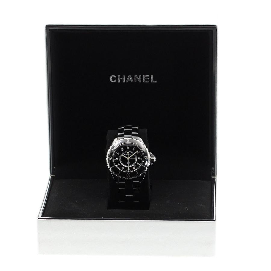 CHANEL（シャネル） CHANEL H1625 J12 黒セラミック 33mm 12Pダイヤ クォーツ レディース 内箱付き_880967 ...