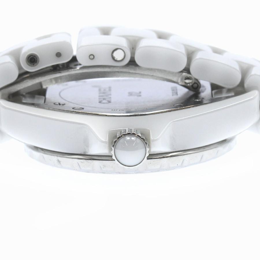 CHANEL シャネル H2010 J12 ピンクサファイアベゼル 白セラミック 12Pダイヤ クォーツ レディース 保証書付き_884494 ...