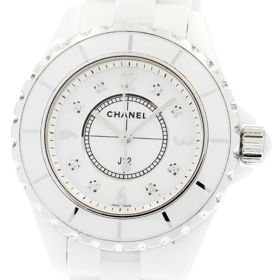 CHANEL（シャネル） CHANEL H2422 J12 33mm 白セラミック 8Pダイヤ クォーツ レディース 保証書付き_885333 ...